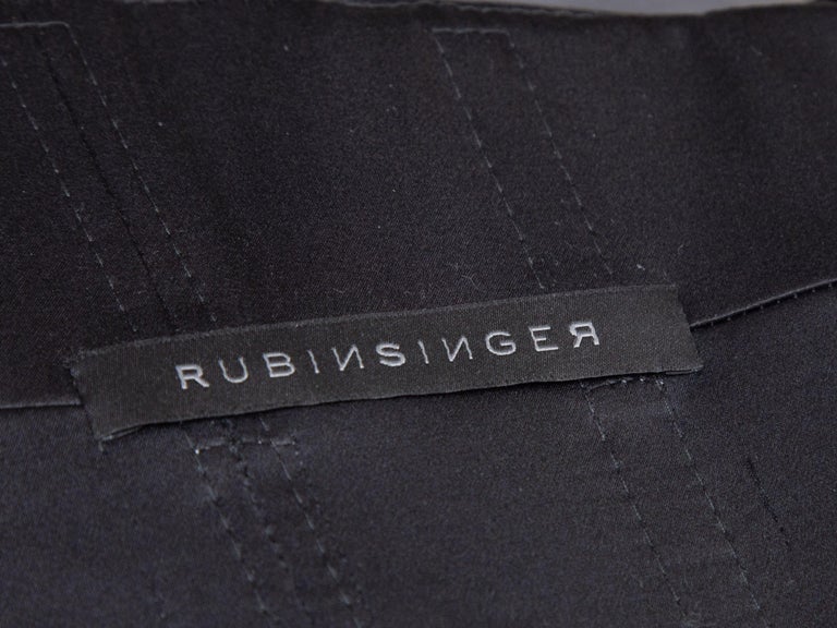 Rubin Singer Black and Navy Leather Asymmetrical Strapless Top For Sale ...
