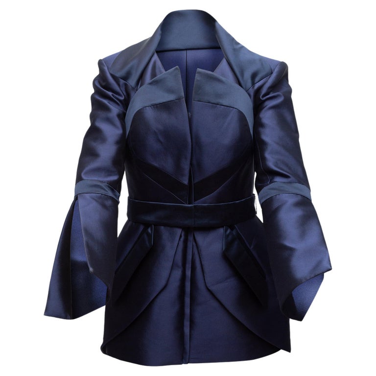 Rubin Singer Navy Wool and Silk-Blend Structured Jacket at 1stDibs