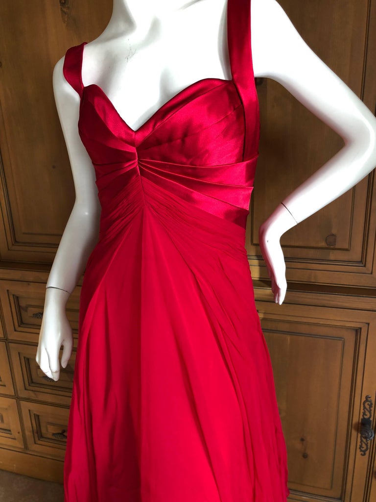 Rubin Singer Rich Red Silk Evening Gown For Sale at 1stDibs