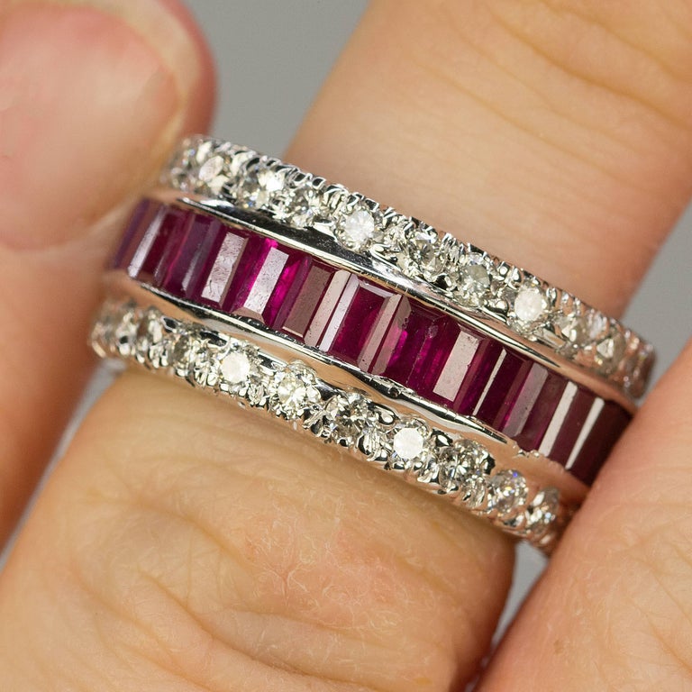 Ruby and Diamond Gold Eternity Band at 1stDibs