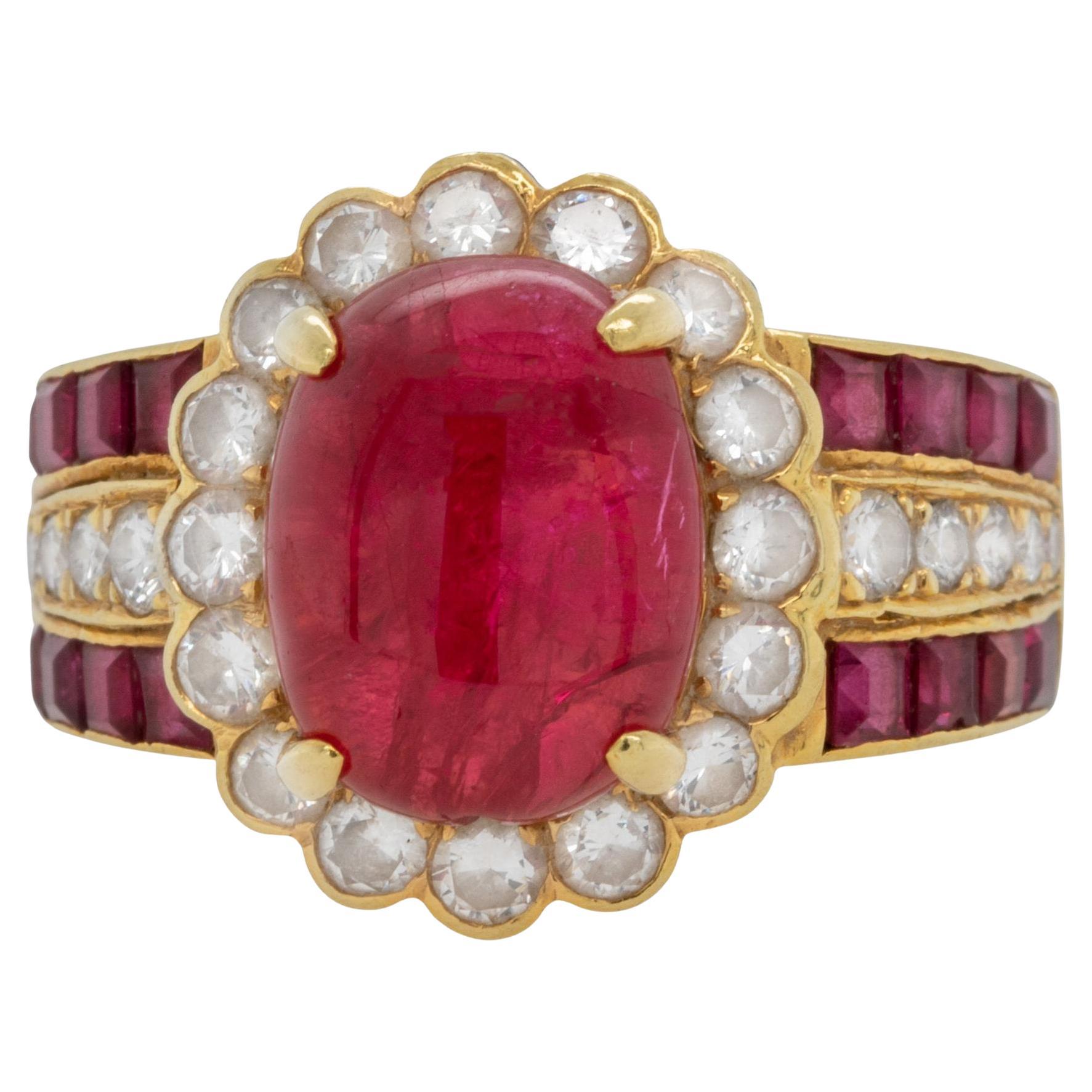 4.50 Carat Ruby with One Carat White Brilliant Diamond For Sale at ...