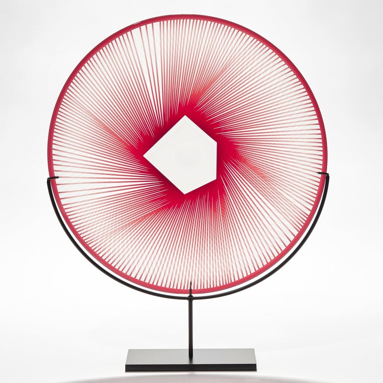 Ruby Abstract I, a Clear and Vibrant Red Abstract Sculptural Plate by ...