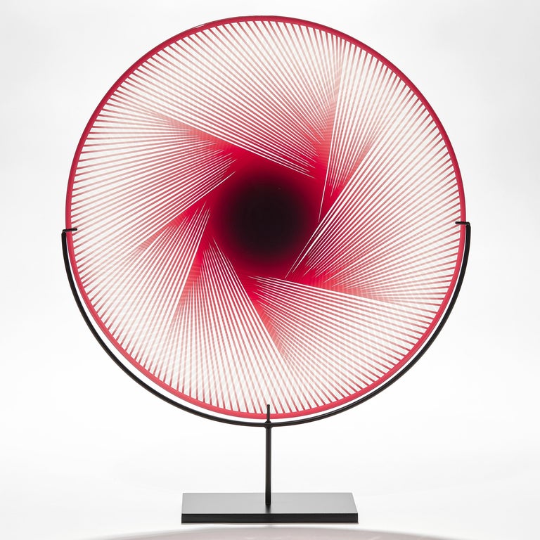 Ruby Abstract II, a Clear and Vibrant Red Abstract Sculptural Plate by ...