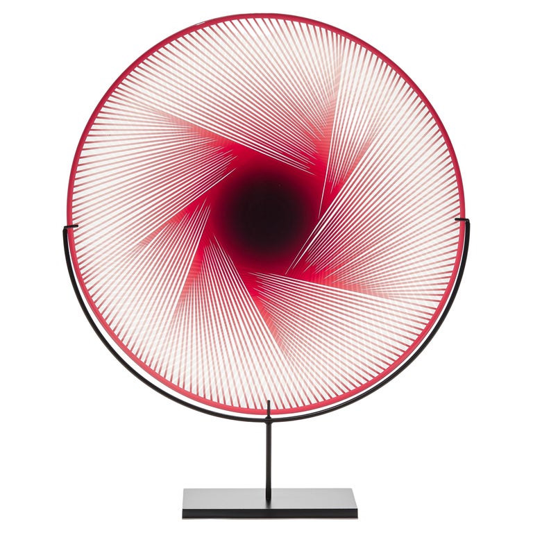 Ruby Abstract II, a Clear and Vibrant Red Abstract Sculptural Plate by ...