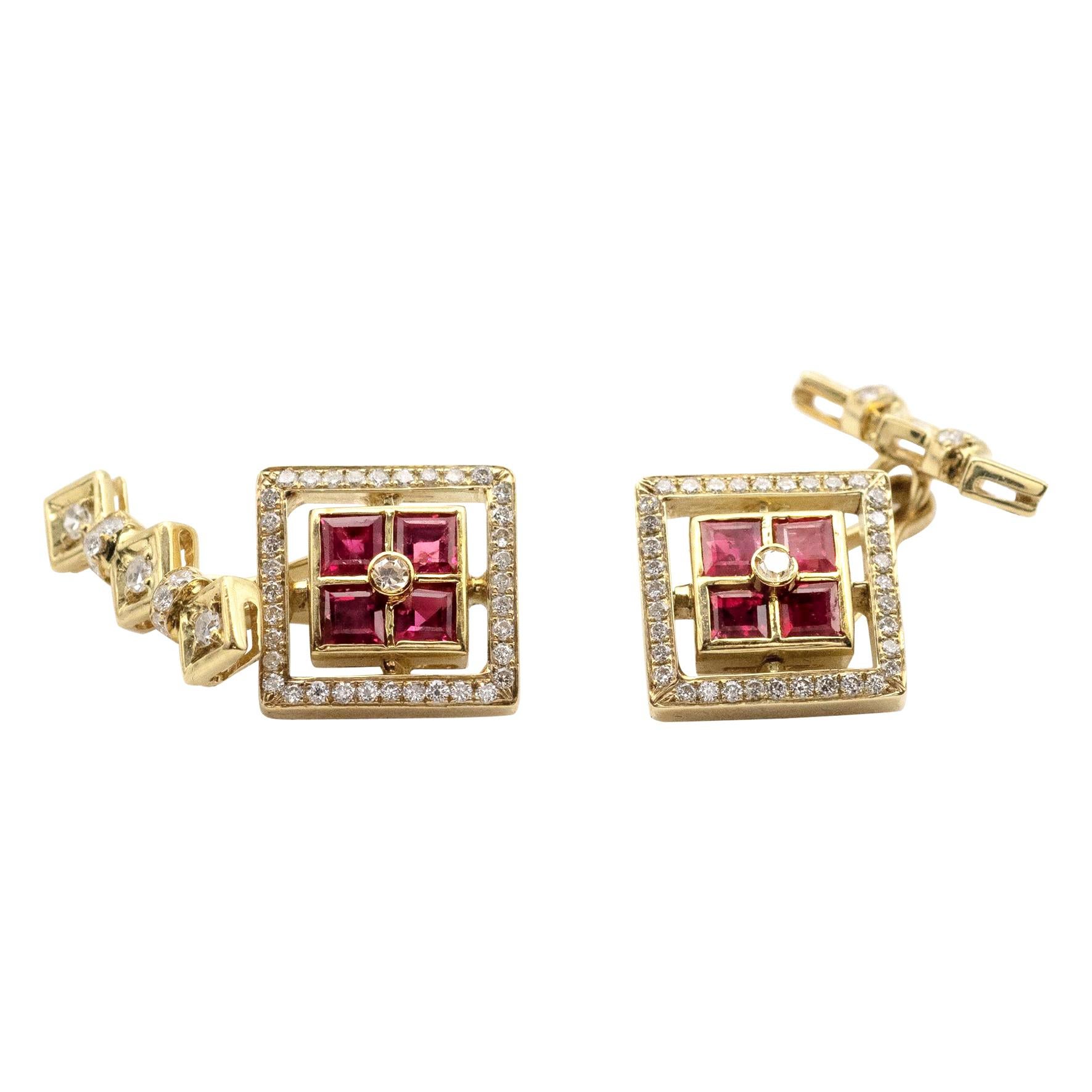 Antique Ruby Cufflinks - 213 For Sale at 1stdibs