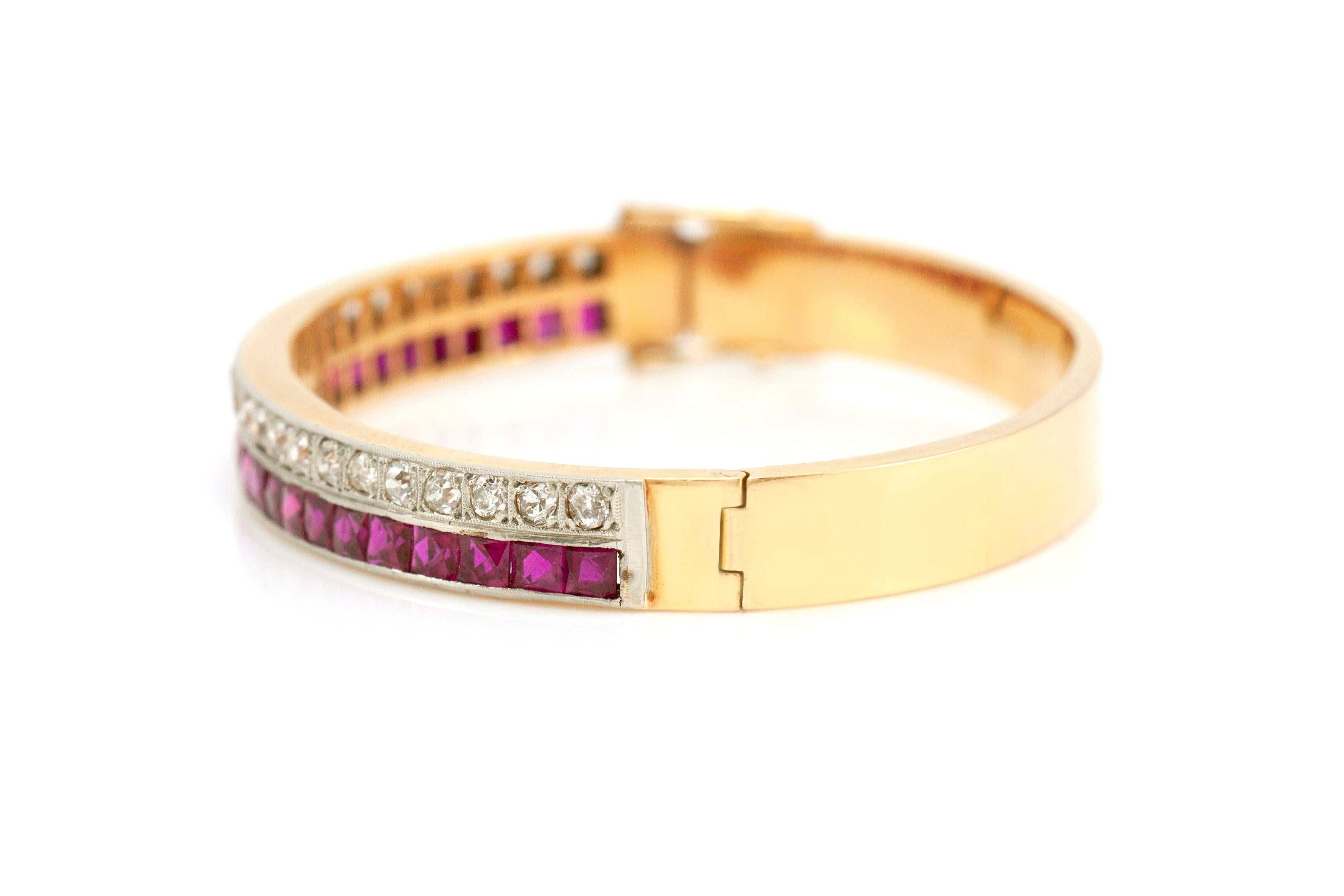 Ruby and Diamond Bangle Bracelet For Sale at 1stDibs | ruby and diamond ...