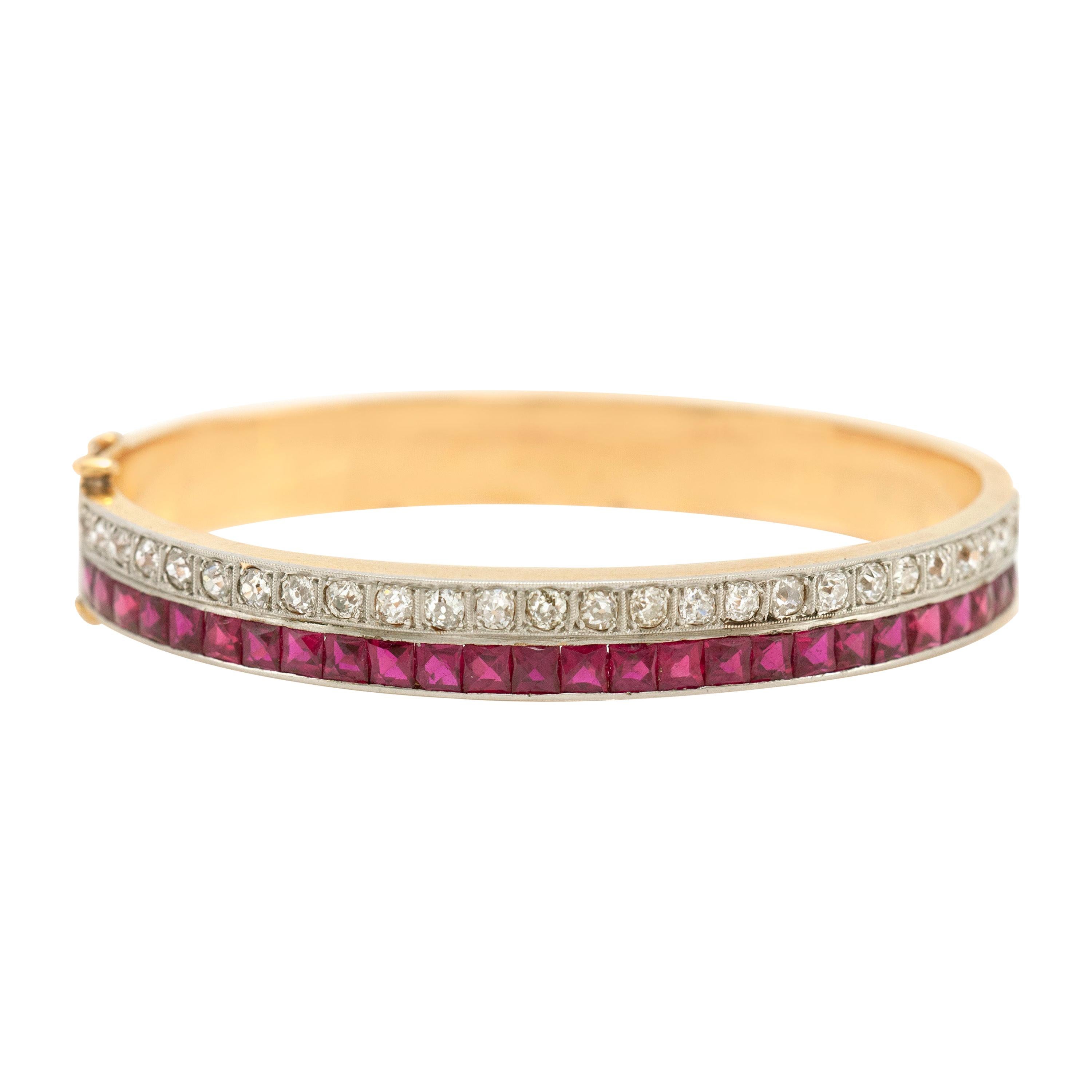 Ruby and Diamond Bangle Bracelet For Sale at 1stDibs | ruby and diamond bangles, diamond and ...