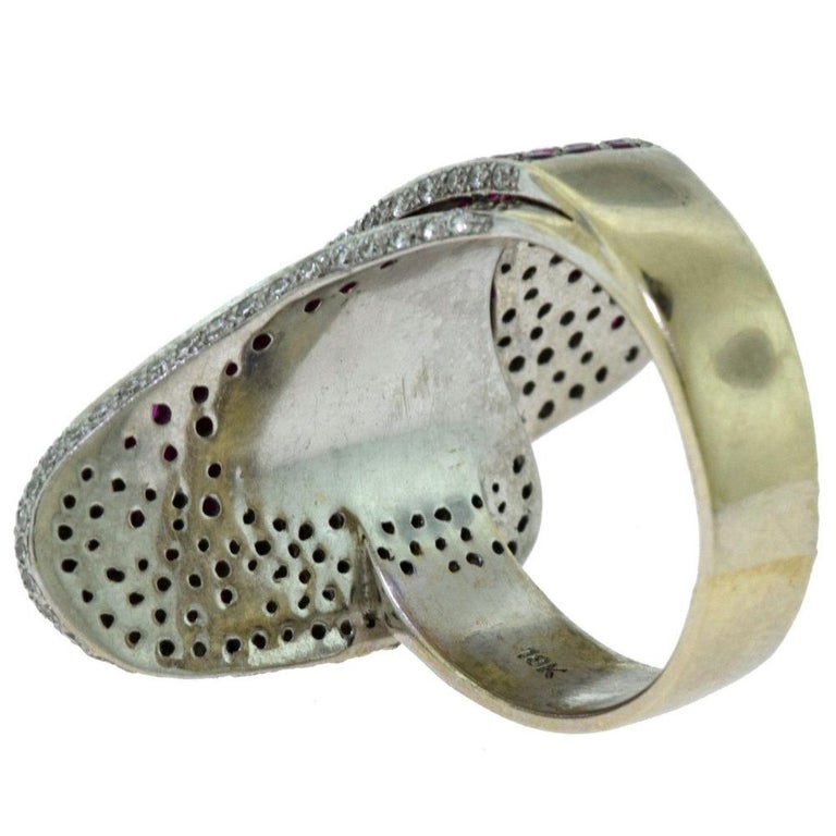 Ruby and Diamond Cocktail Long Finger Ring For Sale (Free Shipping) at ...