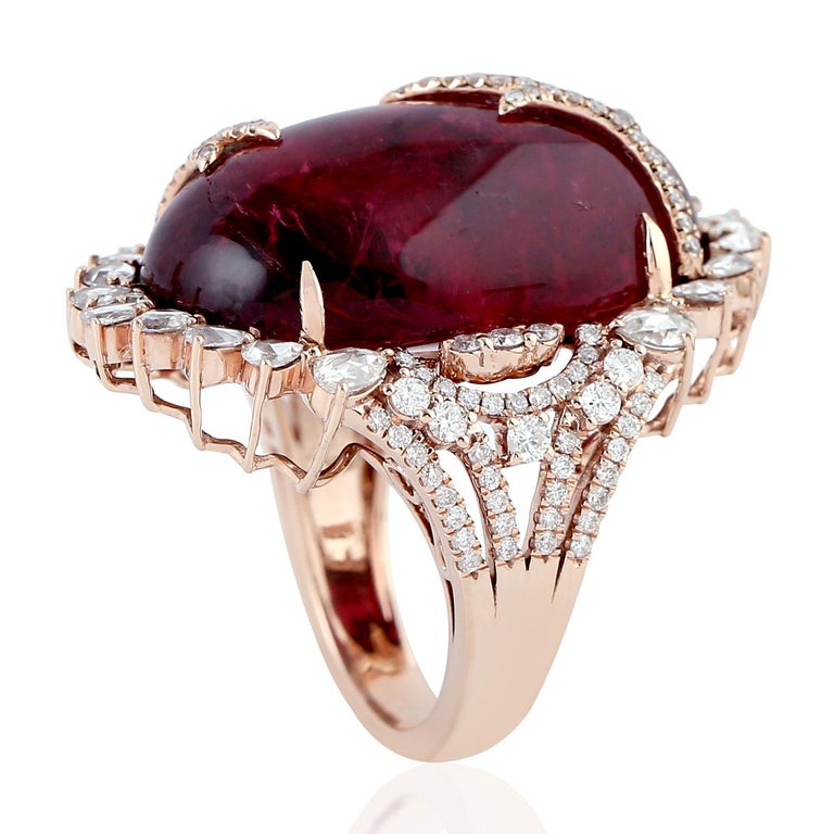Ruby and Diamond Cocktail Ring at 1stDibs