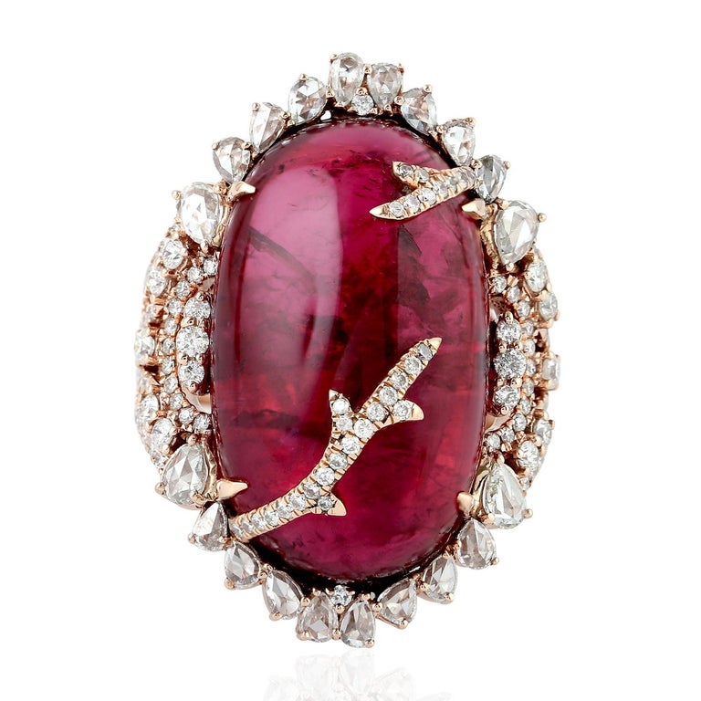 Ruby and Diamond Cocktail Ring at 1stDibs