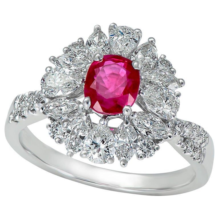 Ruby and Diamond Cocktail Ring For Sale at 1stDibs