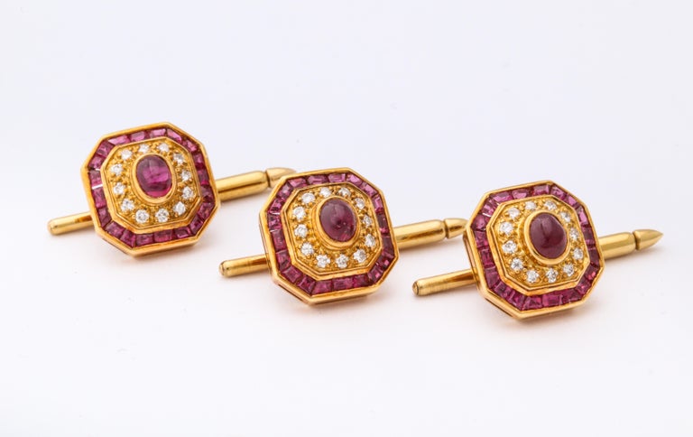 Ruby and Diamond Cuff-Links at 1stDibs