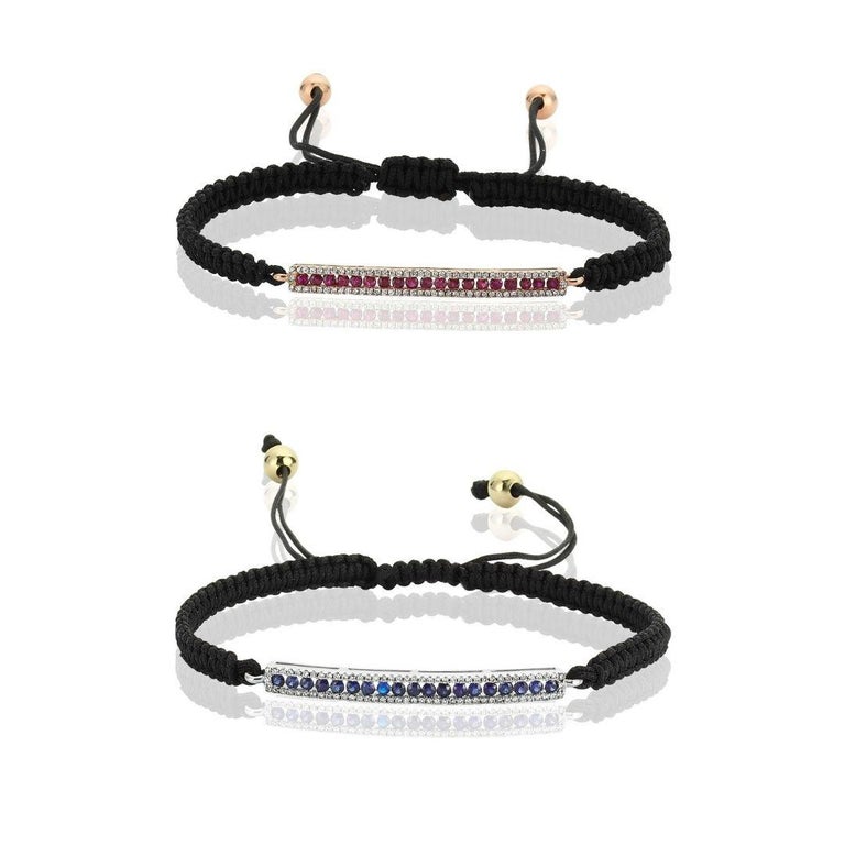 Ruby and Diamond Drawstring Bracelet For Sale at 1stDibs