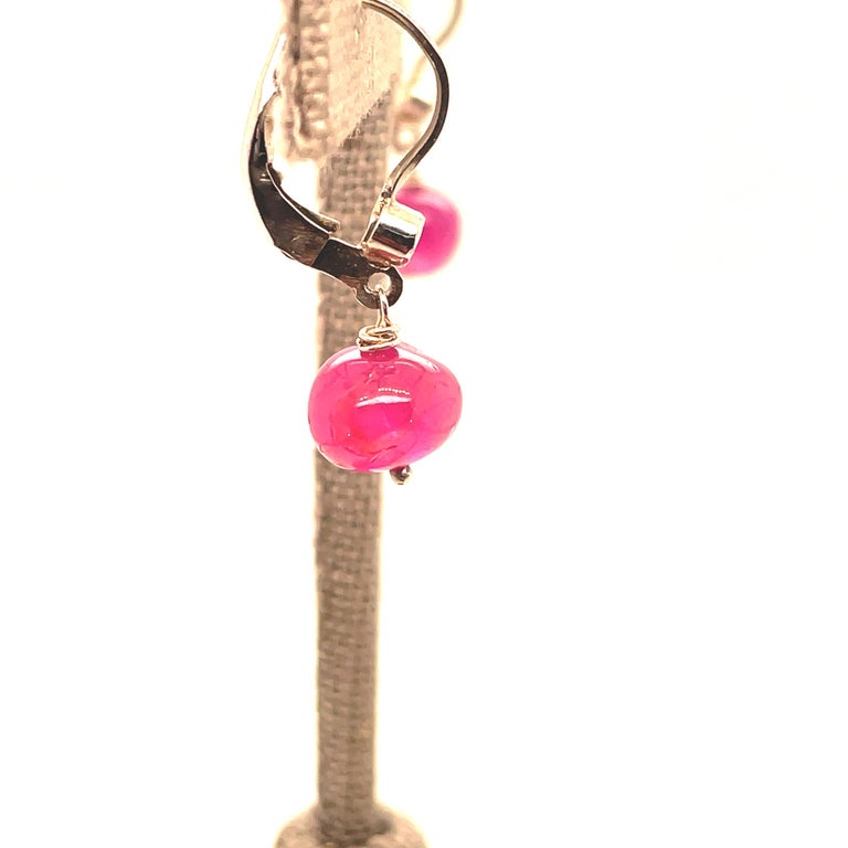 Ruby And Diamond Drop Earrings For Sale at 1stDibs