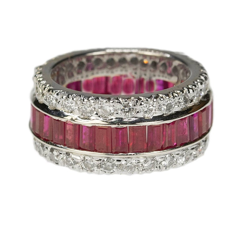 Ruby and Diamond Gold Eternity Band at 1stDibs