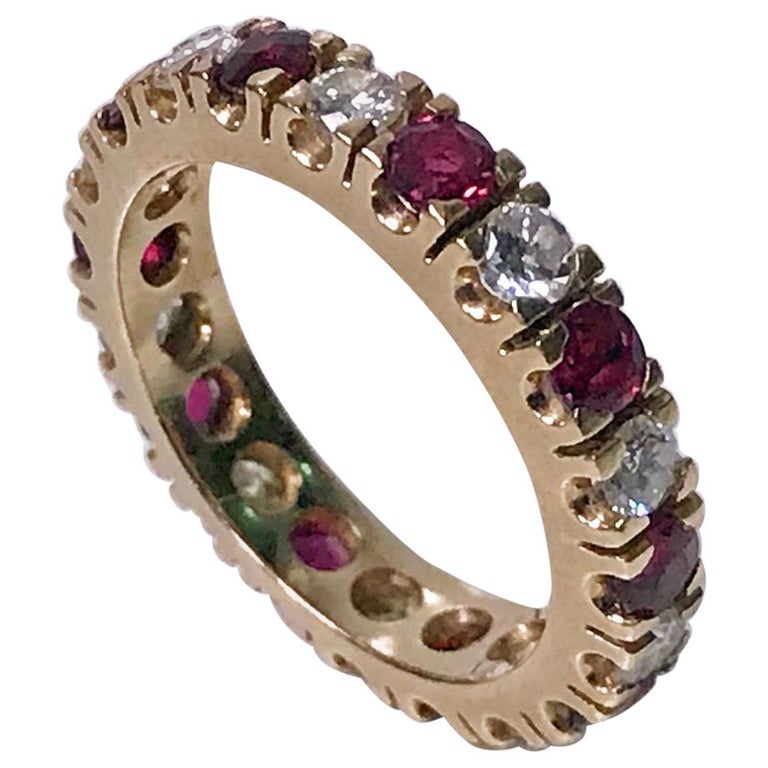 Ruby and Diamond Gold Eternity Ring For Sale at 1stDibs