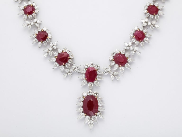 Ruby and Diamond Necklace For Sale at 1stDibs
