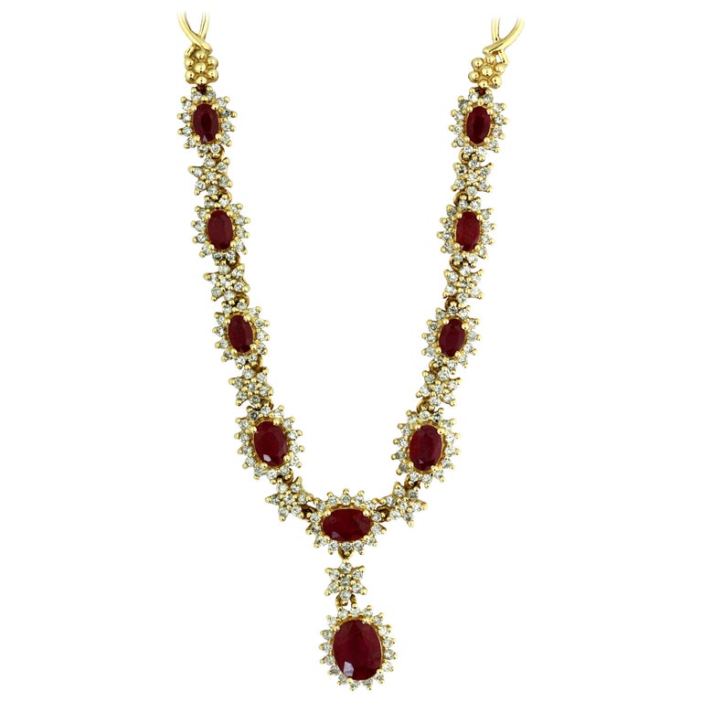 Ruby and Diamond Necklace at 1stDibs