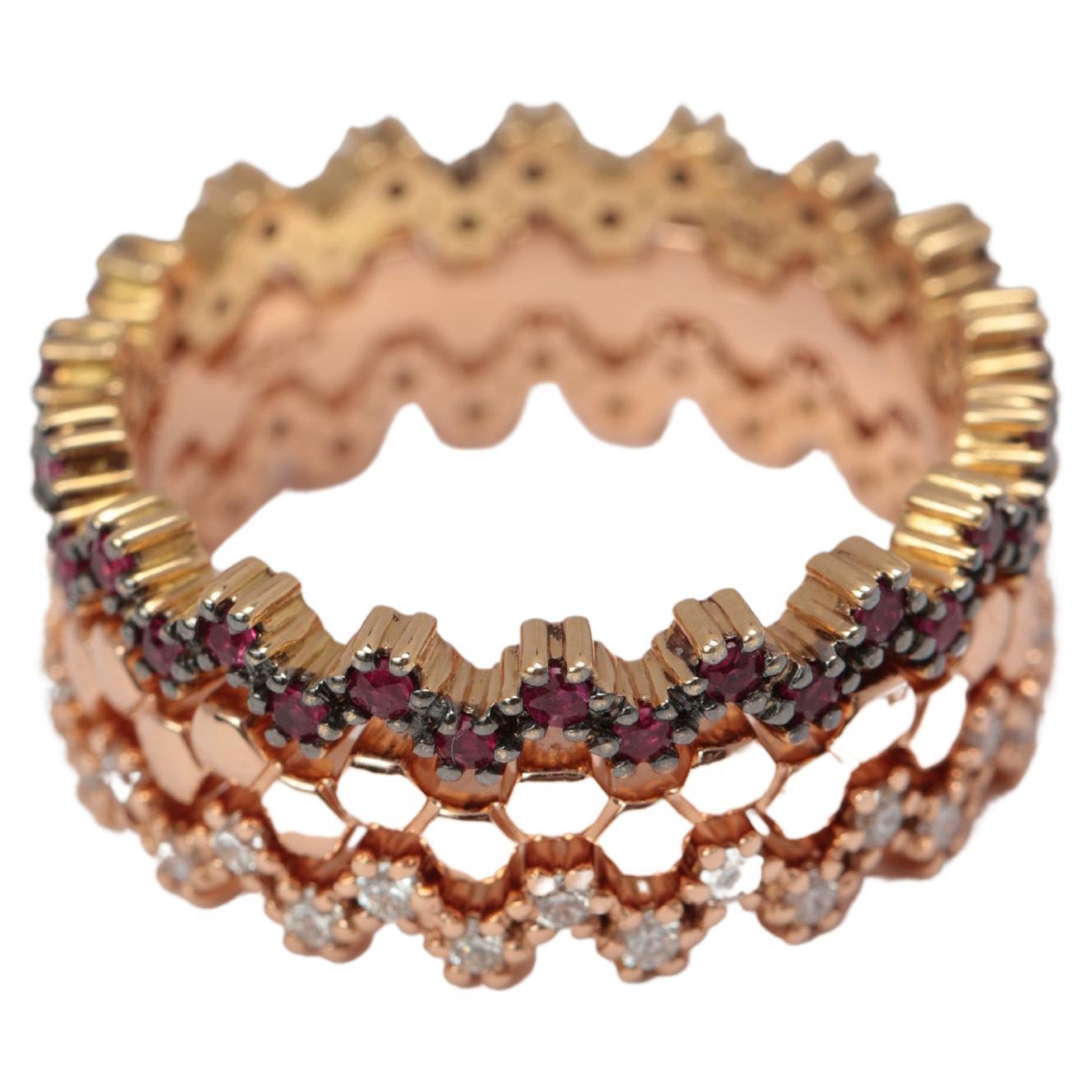 Vibrant Ruby Diamond Ring For Sale at 1stDibs