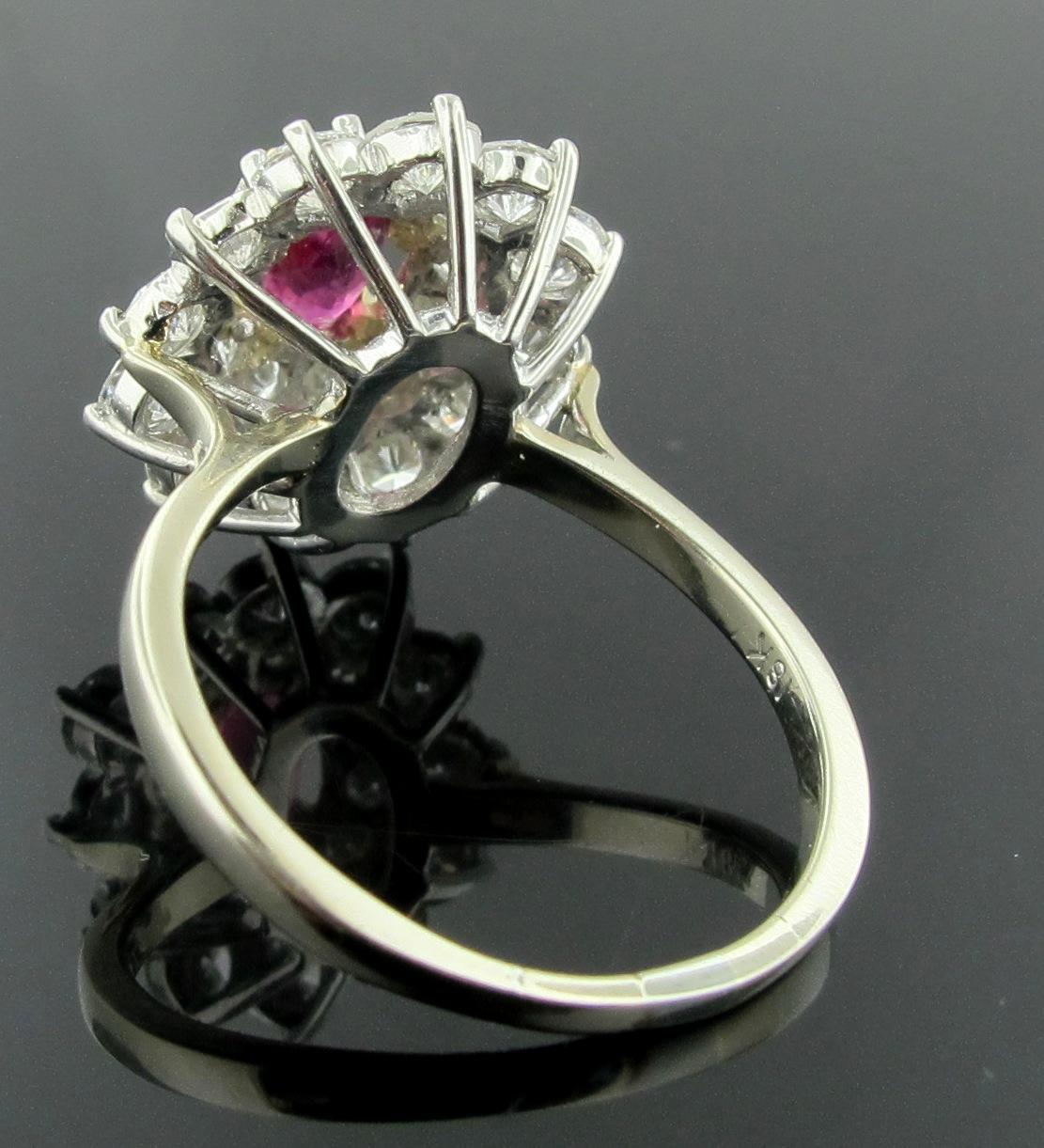 Ruby and Diamond Ring Set in 18 Karat White Gold For Sale at 1stDibs