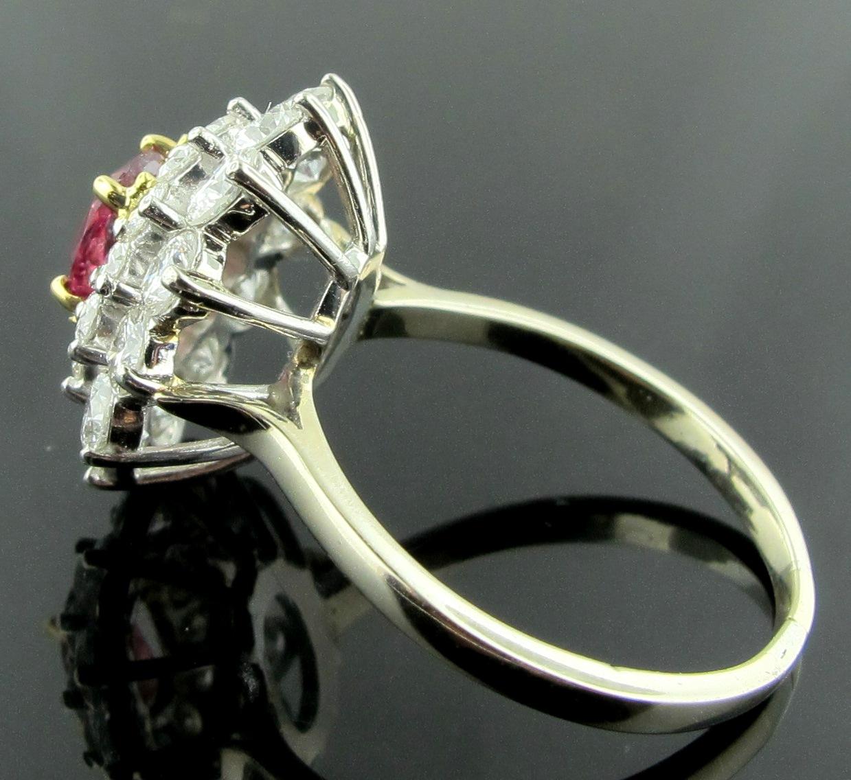 Ruby and Diamond Ring Set in 18 Karat White Gold For Sale at 1stDibs