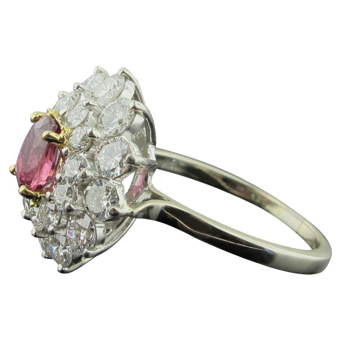 Ruby and Diamond Ring Set in 18 Karat White Gold For Sale at 1stDibs