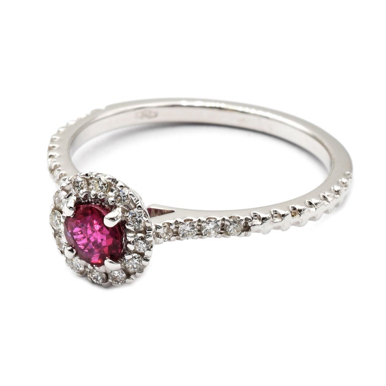 Ruby and Diamond White Gold Ring Made in Italy For Sale at 1stDibs ...