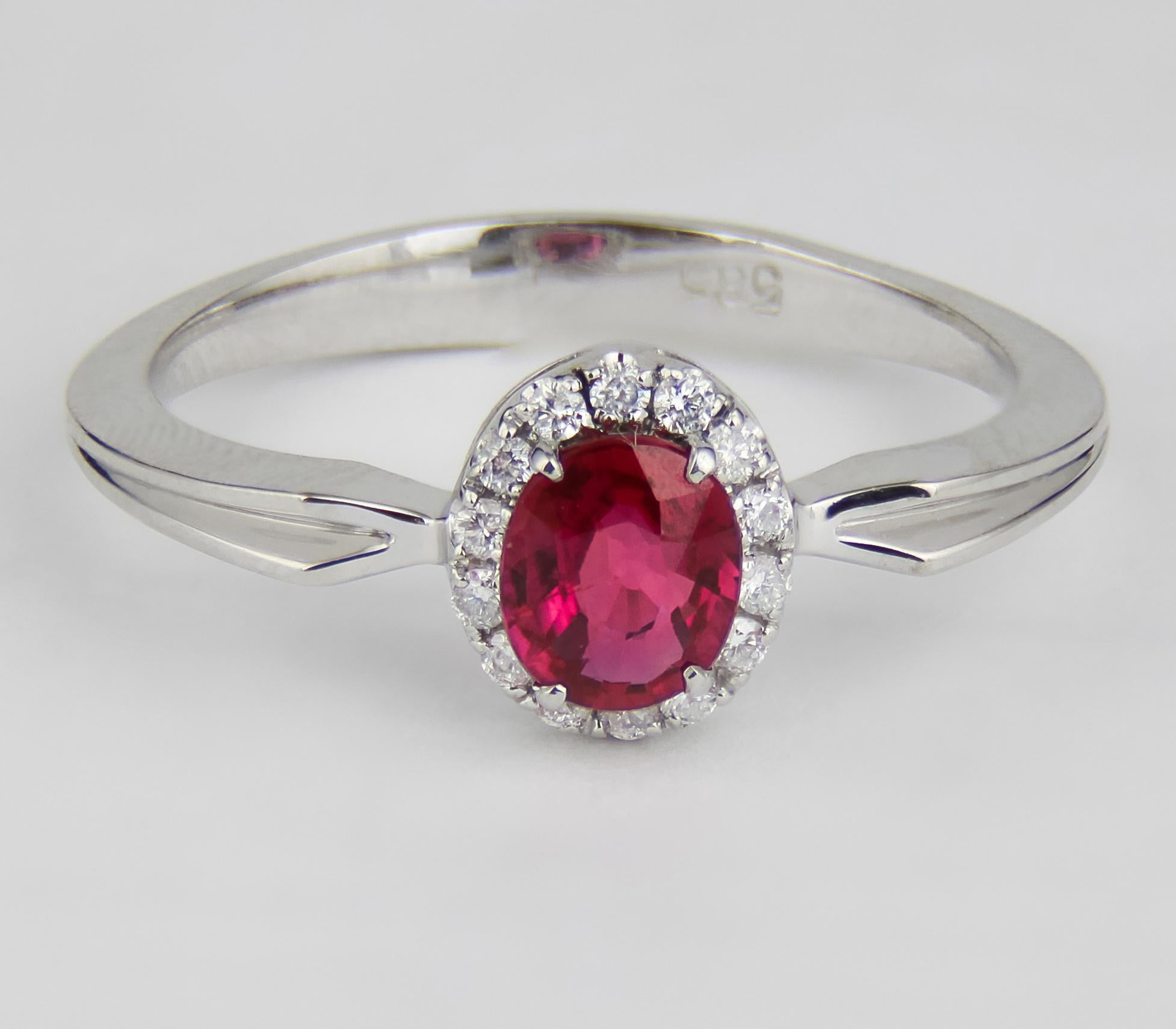 Customizable Oval Ruby Engagement Ring in 14k gold For Sale at 1stDibs ...