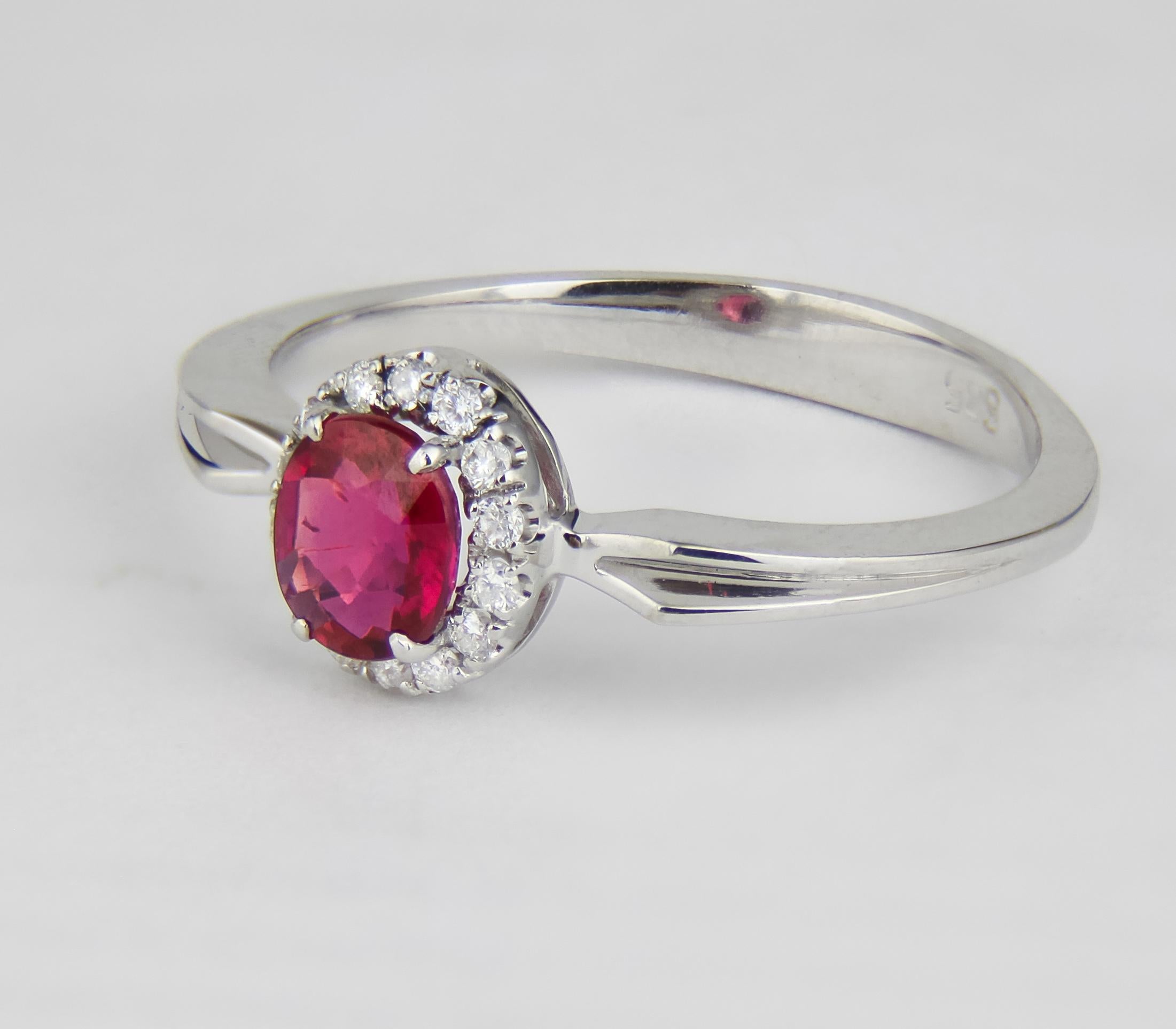 Customizable Oval Ruby Engagement Ring in 14k gold For Sale at 1stDibs ...