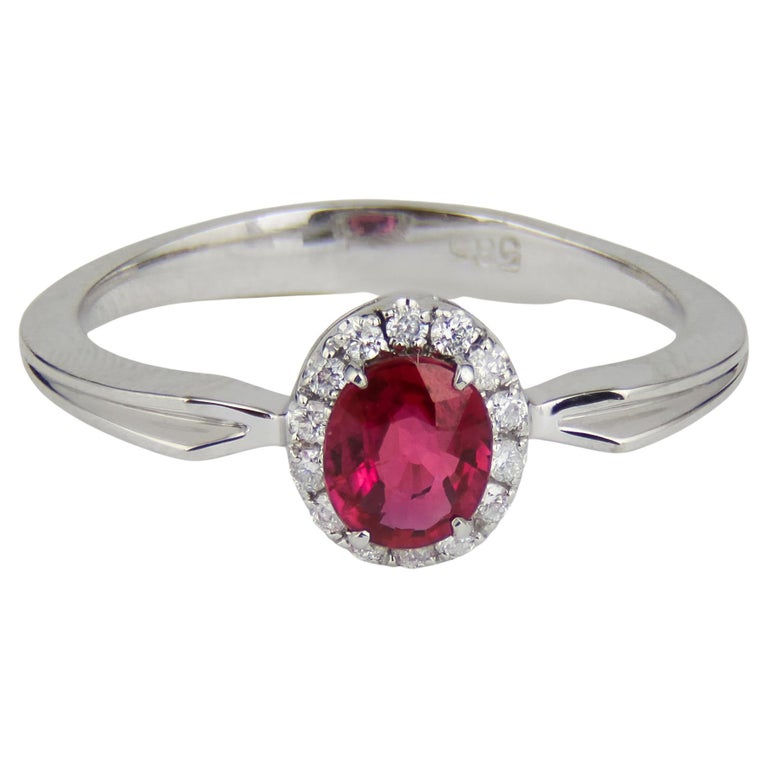 Customizable Ruby and Diamonds 14k Gold Ring, Natural Ruby Engagement ...
