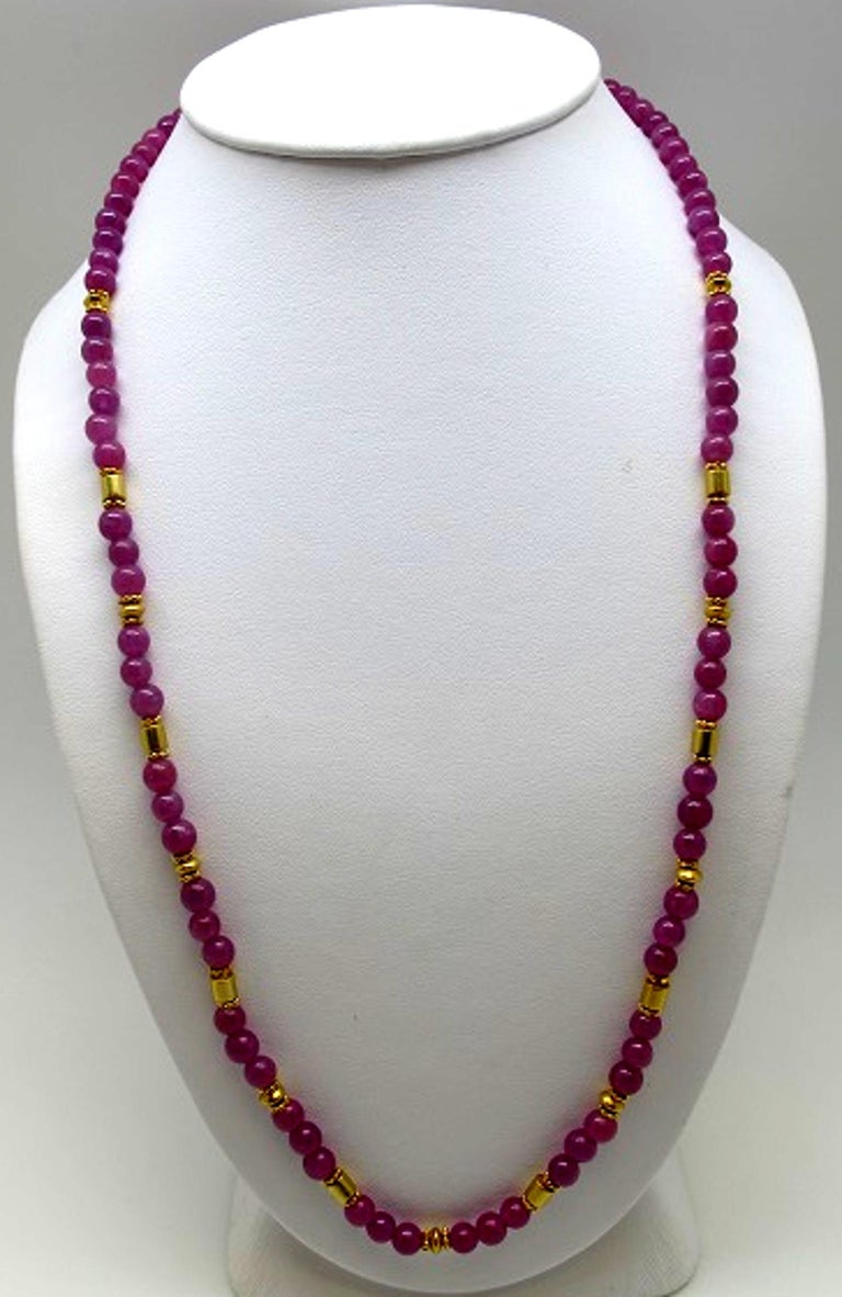 Ruby Beaded Necklace at 1stDibs | ruby bead necklace, ruby beads necklace