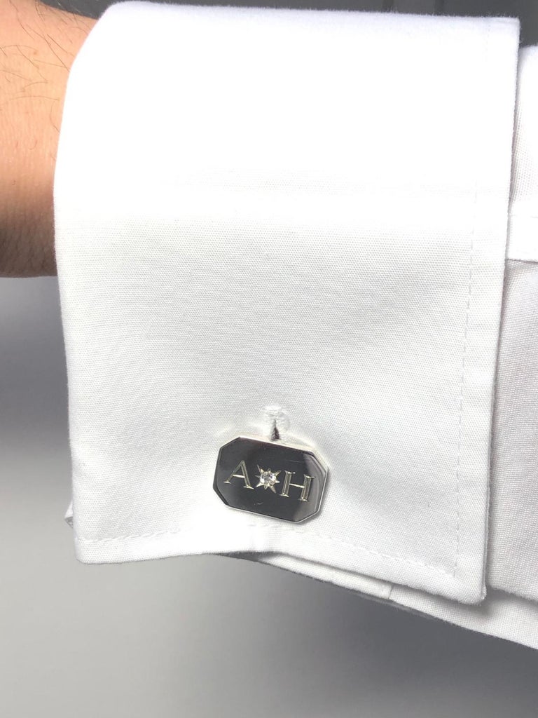 Ruby Bespoke Sterling Silver Rectangular Engraved Modern Classic ...
