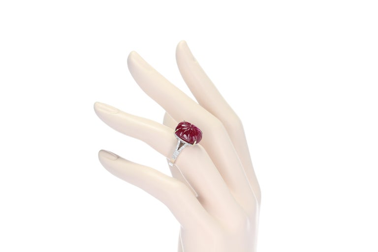 Ruby Carving Cabochon Ring For Sale at 1stDibs | carved ruby ring, ruby ...
