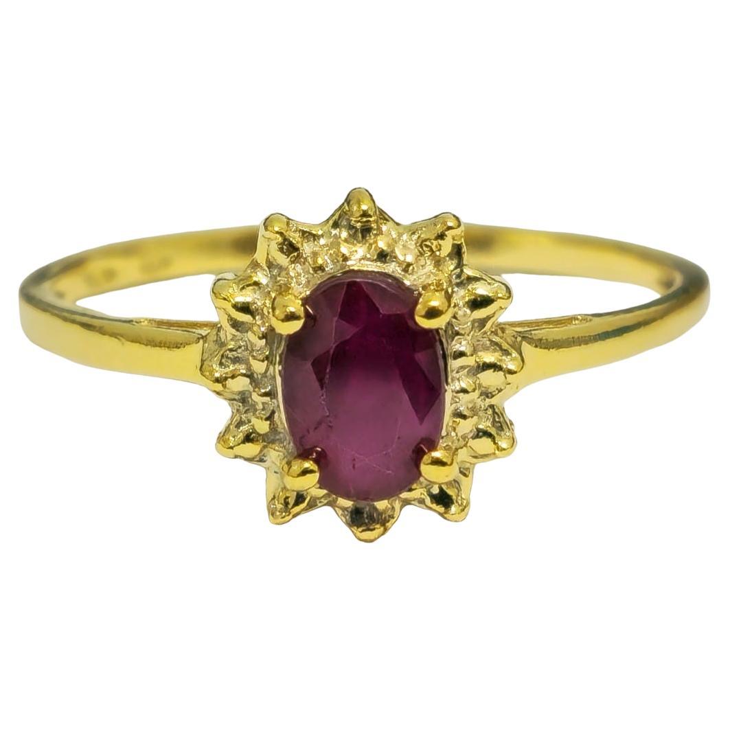 10k Gold Ruby and Diamond Ring For Sale at 1stDibs