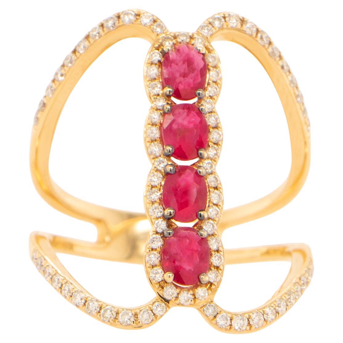 3 Carat Ruby and 1.2 Carat Diamond Platinum Ring For Sale at 1stDibs
