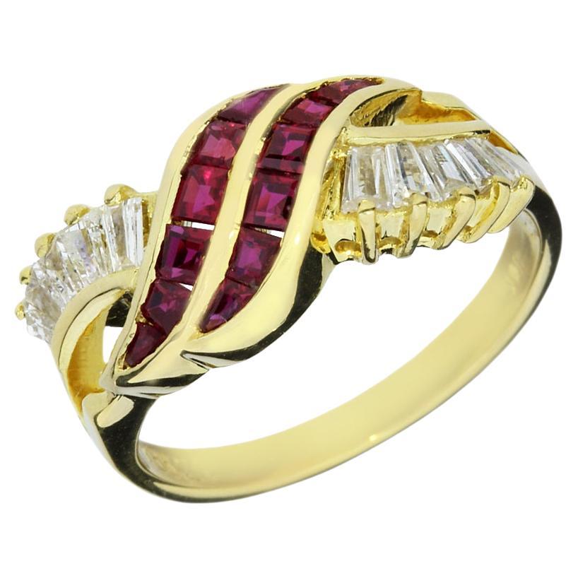 Rare Vintage Chopard Happy Diamonds Ruby and Diamond 18k Yellow Gold ...