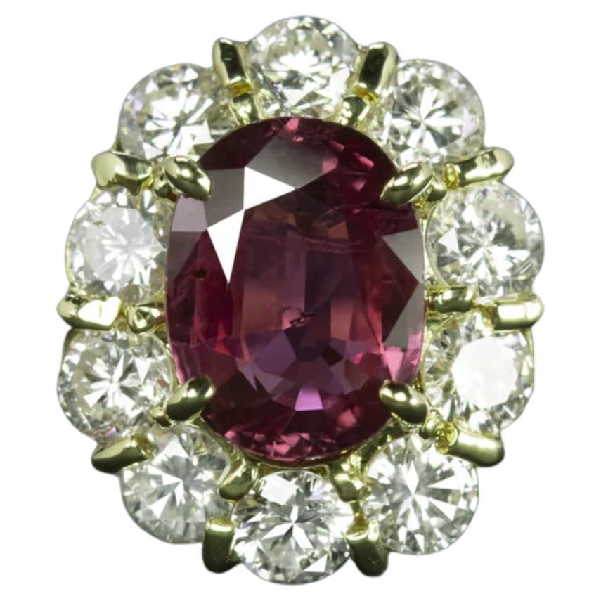 Ruby Diamond Band 18k Yellow Gold Ring For Sale at 1stDibs