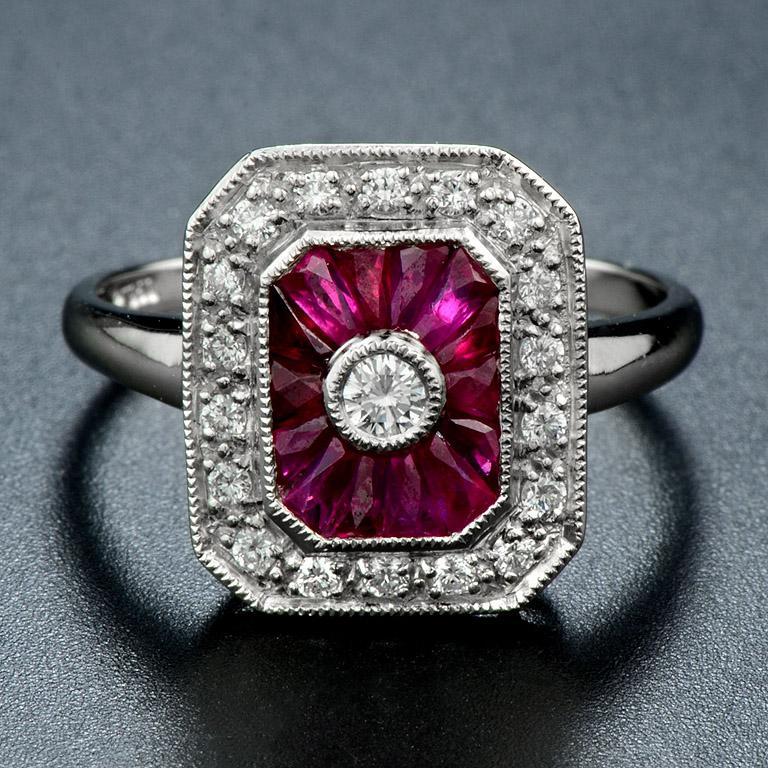 Customizable Ruby Diamond Cocktail Ring For Sale at 1stDibs