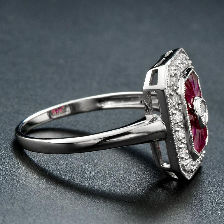 Customizable Ruby Diamond Cocktail Ring For Sale at 1stDibs