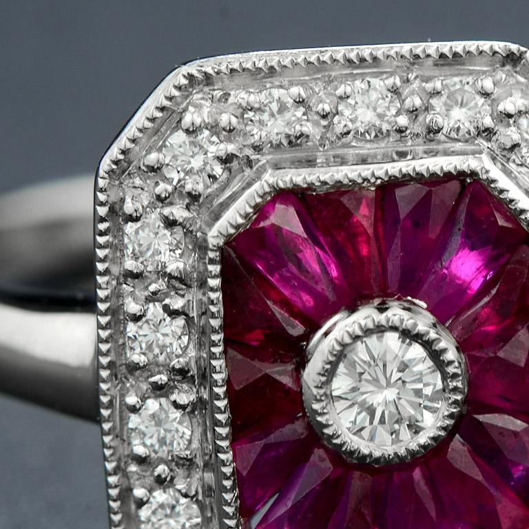 Customizable Ruby Diamond Cocktail Ring For Sale at 1stDibs