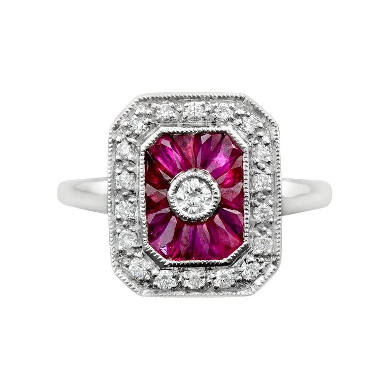 Customizable Ruby Diamond Cocktail Ring For Sale at 1stDibs