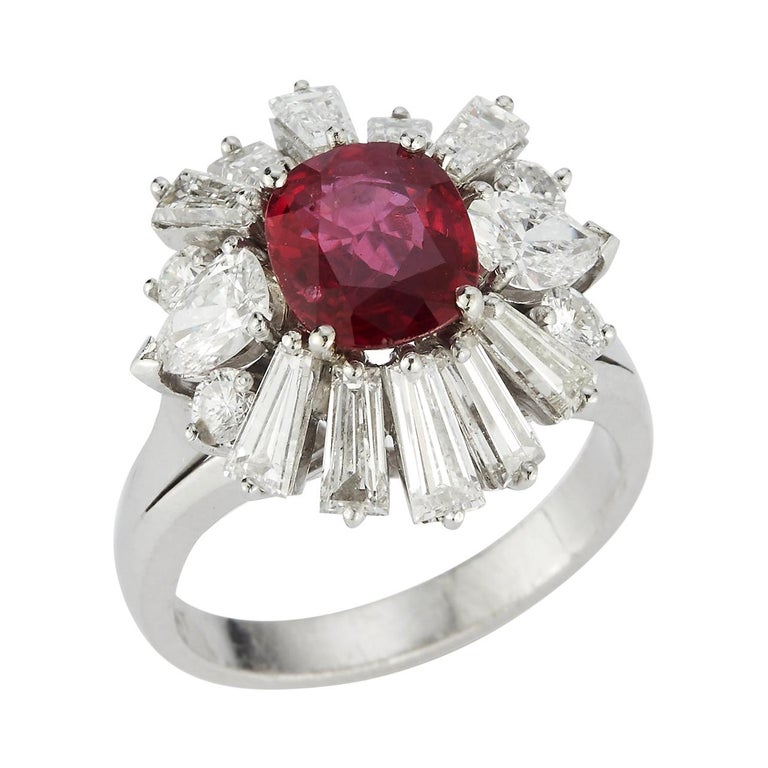 Ruby and Diamond Cocktail Ring For Sale at 1stDibs