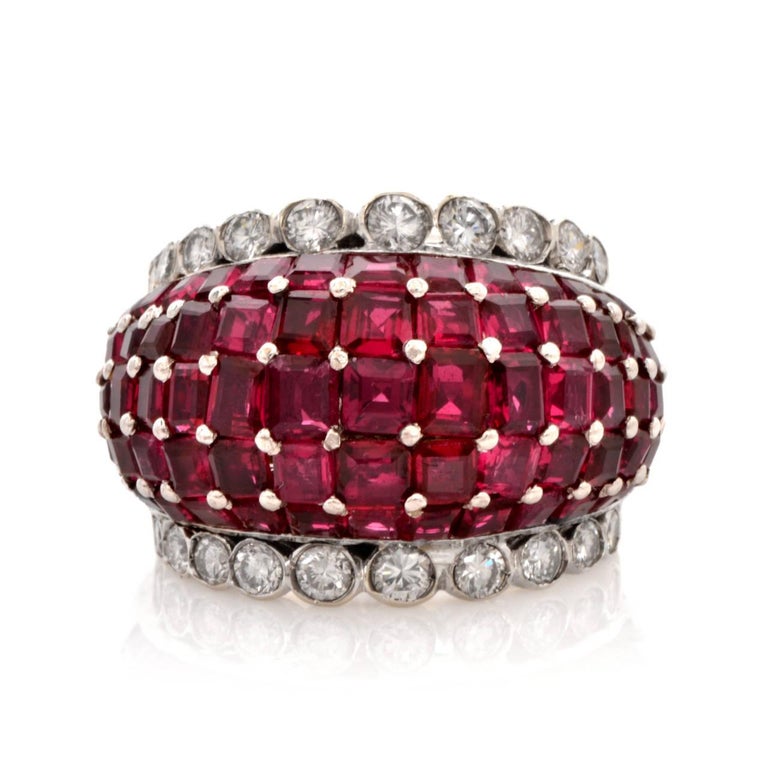 Ruby Diamond Dome Ring at 1stDibs
