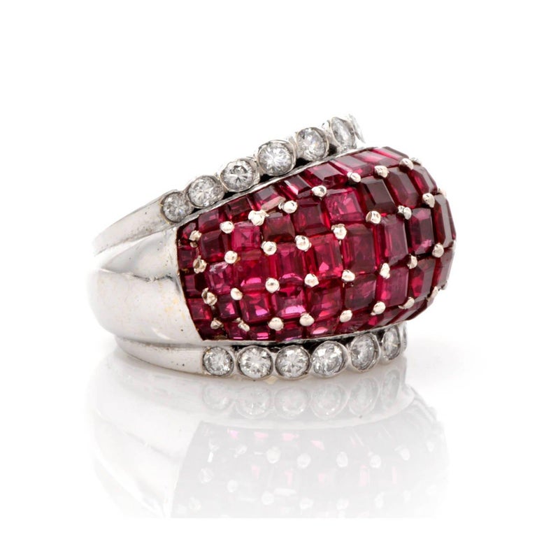 Ruby Diamond Dome Ring at 1stDibs