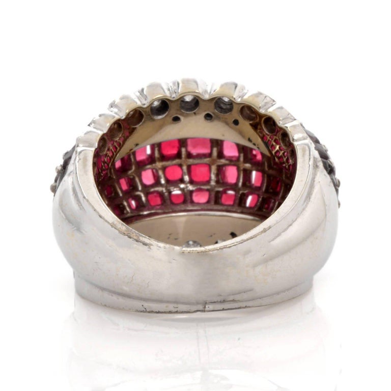 Ruby Diamond Dome Ring at 1stDibs