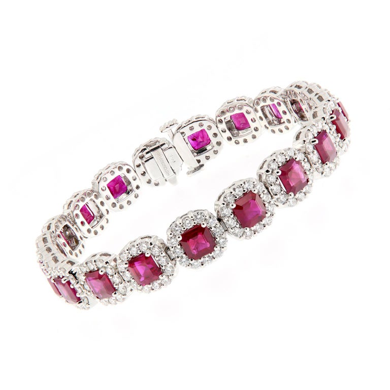 Ruby Diamond Gold Bracelet at 1stDibs