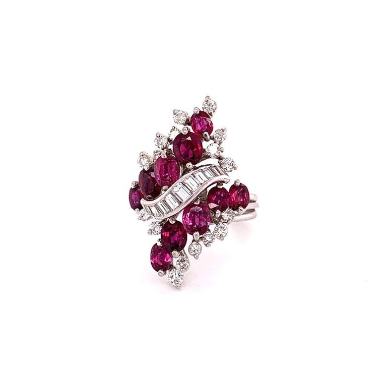 Ruby Diamond Gold Bypass Ring at 1stDibs