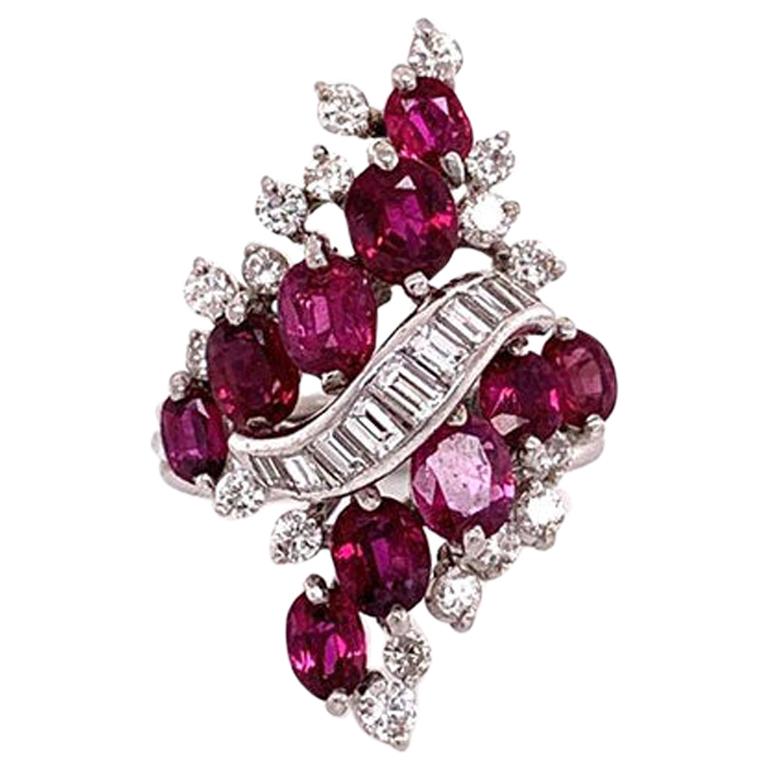 Ruby Diamond Gold Bypass Ring at 1stDibs