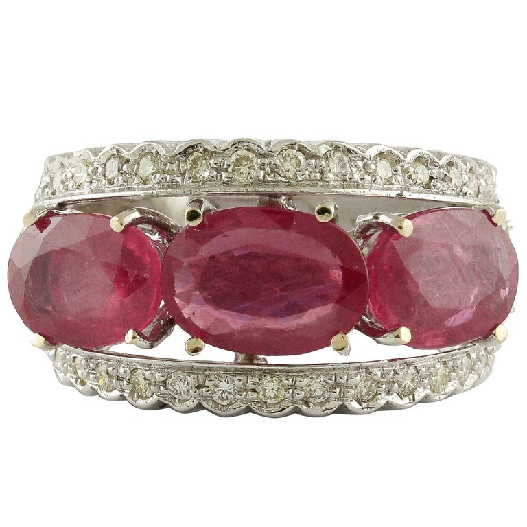 Ruby Diamond Gold Ring For Sale at 1stDibs