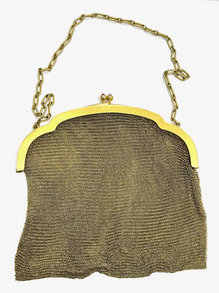 Ruby Diamond Mesh Gold Purse For Sale at 1stDibs